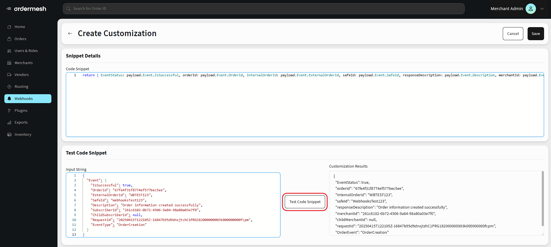 Webhooks Overview - Ordermesh - developer portal